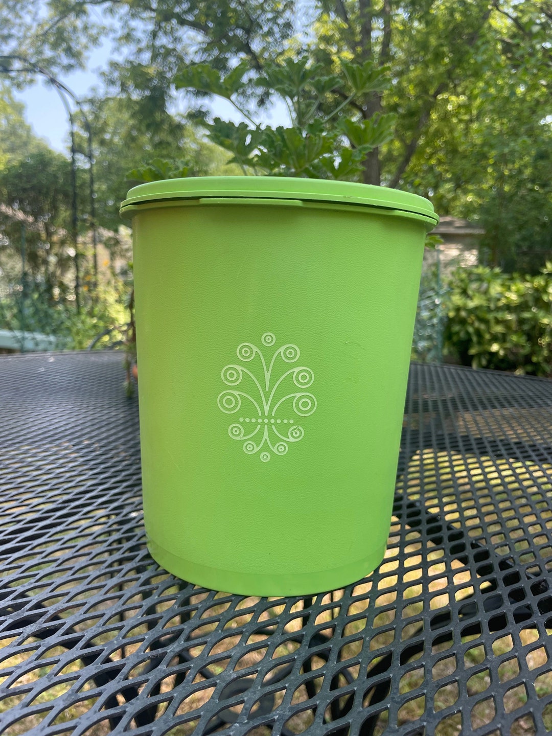 Vintage Lime Green Tupperware Storage Container & Scoop - Etsy