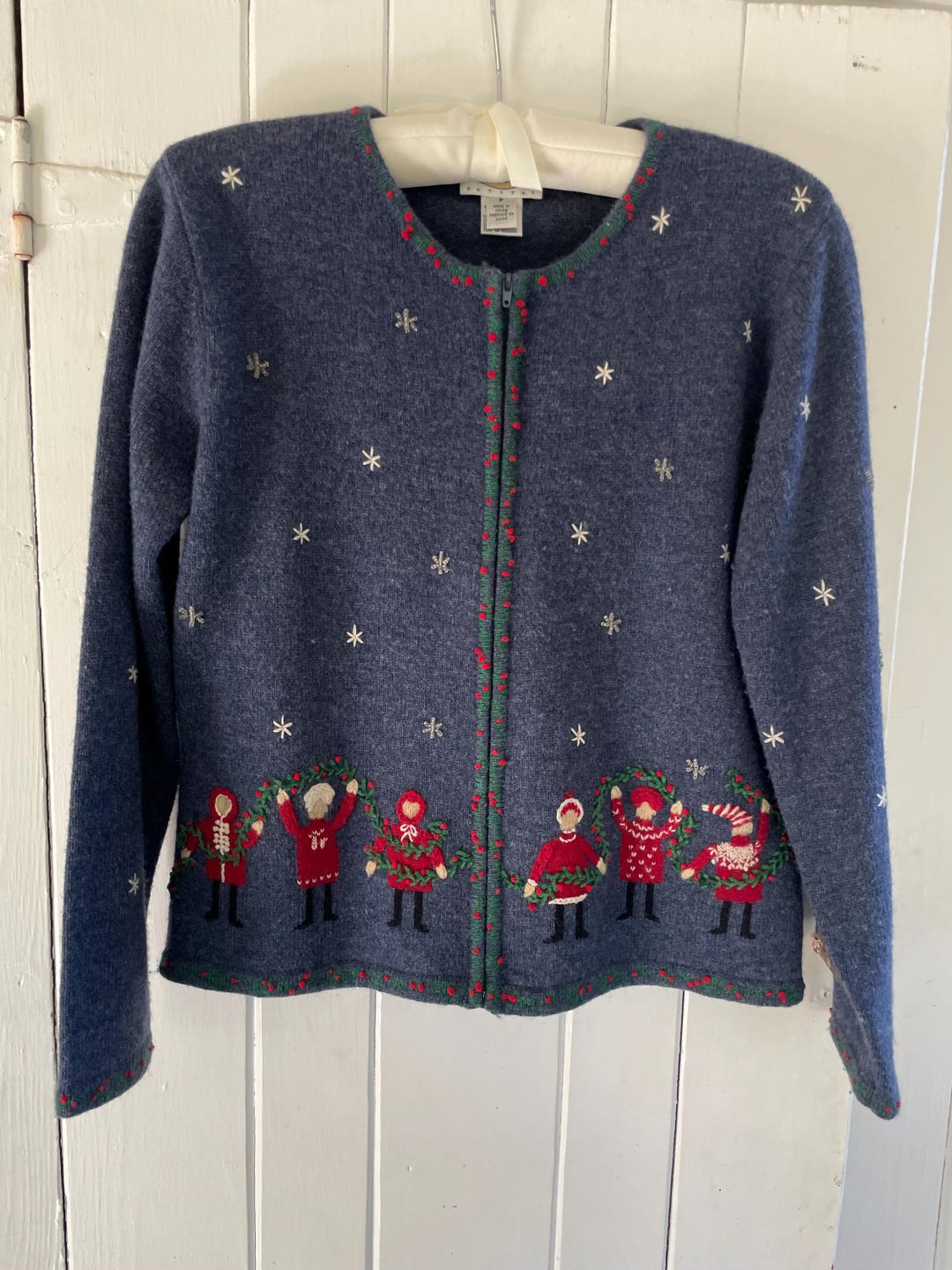 2000s Talbots Wool Zip Christmas Cardigan Sweater-small Petite - Etsy