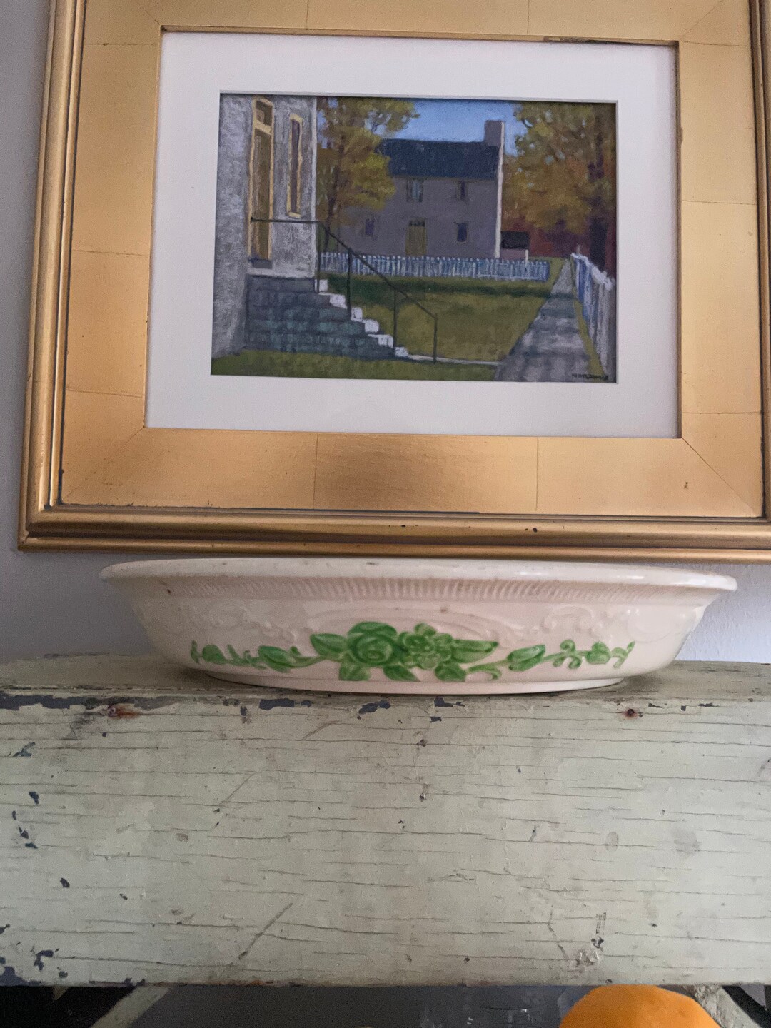Buy Homer Laughlin Green Floral Pottery Pie Dish Online in India - Etsy