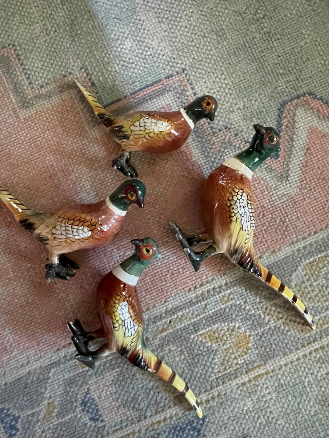 Vintage Ceramic Pheasant Figurines-set of 4 - Etsy