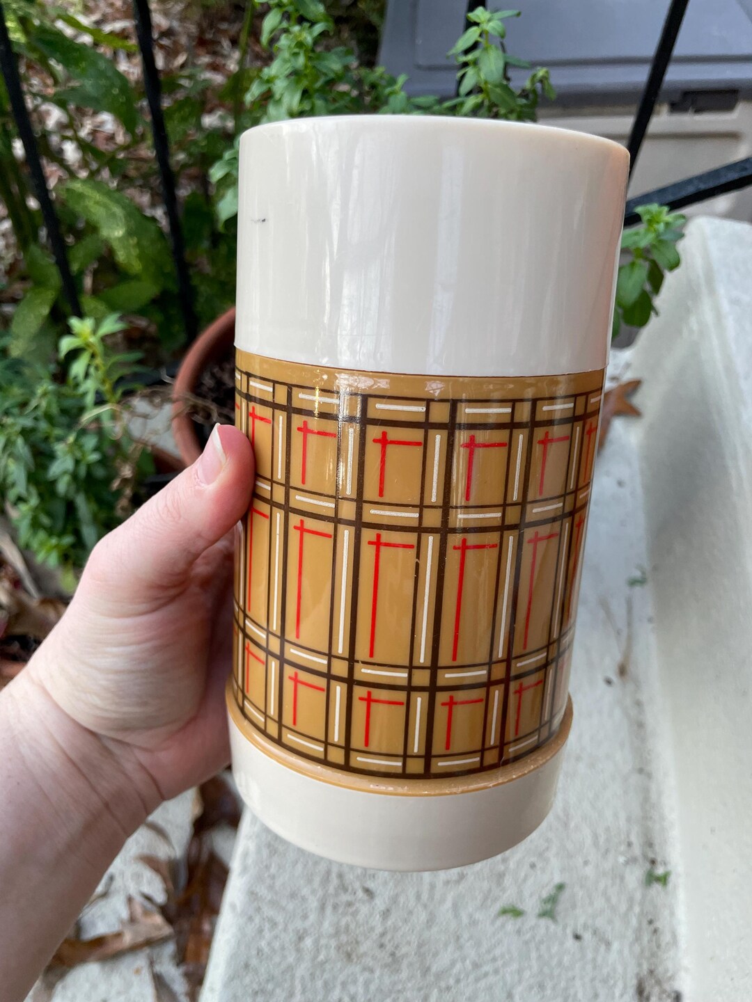 Vintage Tan and Red Plaid Aladdin Thermos-2 Available - Etsy
