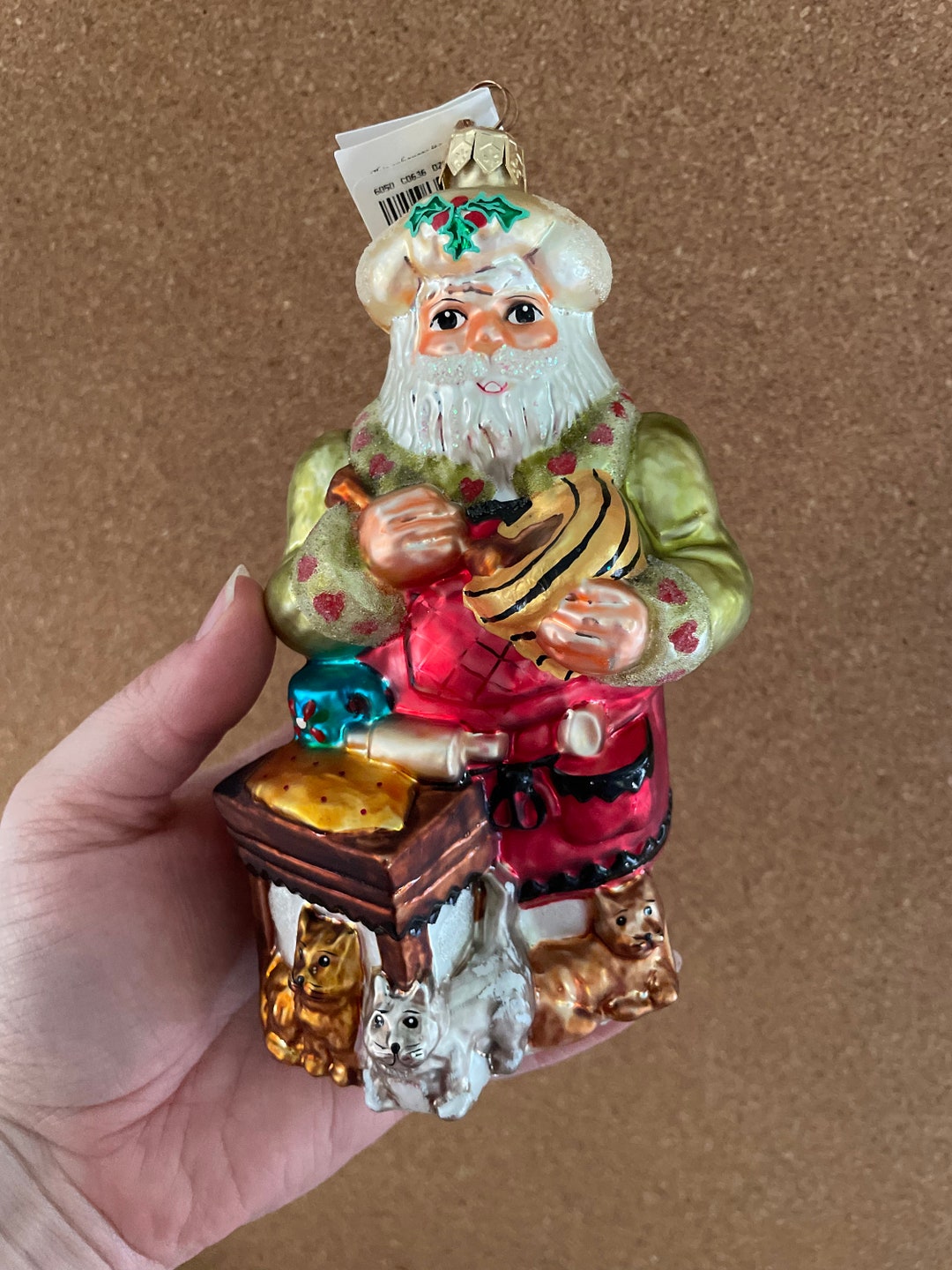 Vintage Christopher Radko Kitty Cake Bake Santa Ornament - Etsy