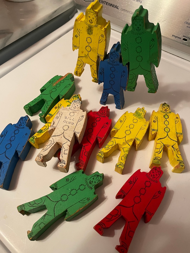 Vintage Bill Ding Wooden Clown Stacking Toys-12 Pieces - Etsy