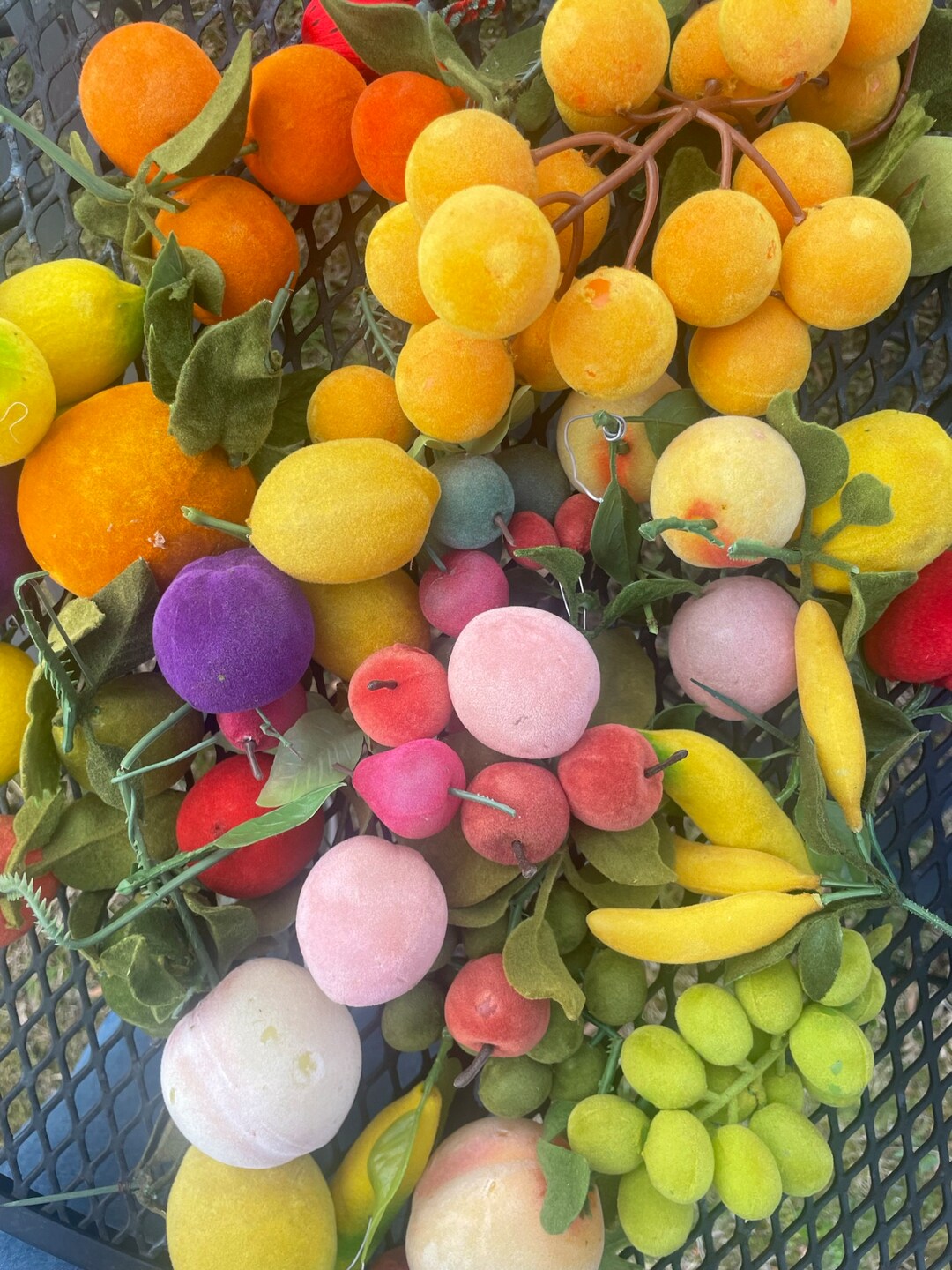 Vintage Flocked Fruit Lot - Etsy