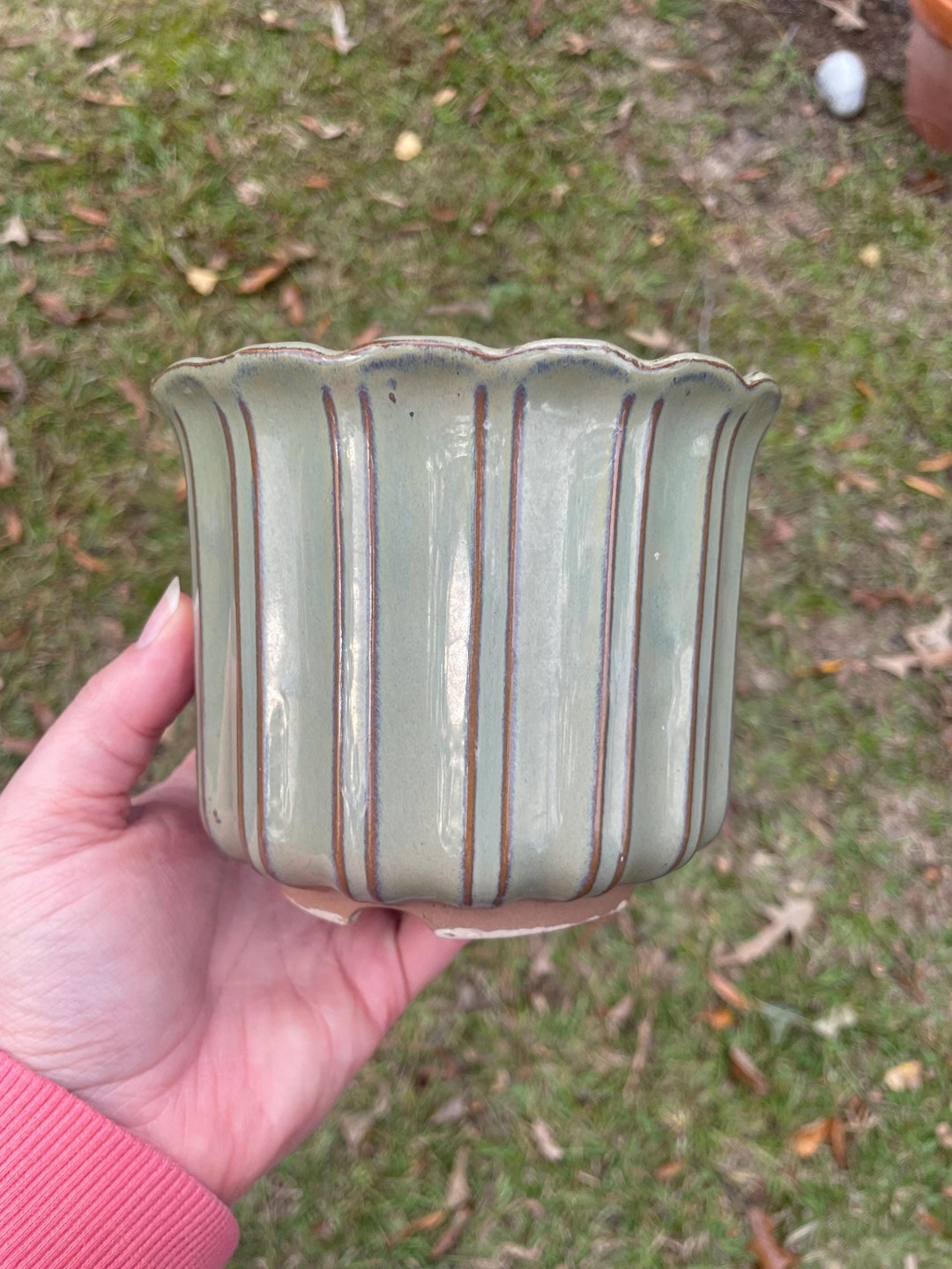 Fuji Japanese Fluted Flower Cachepot - Etsy