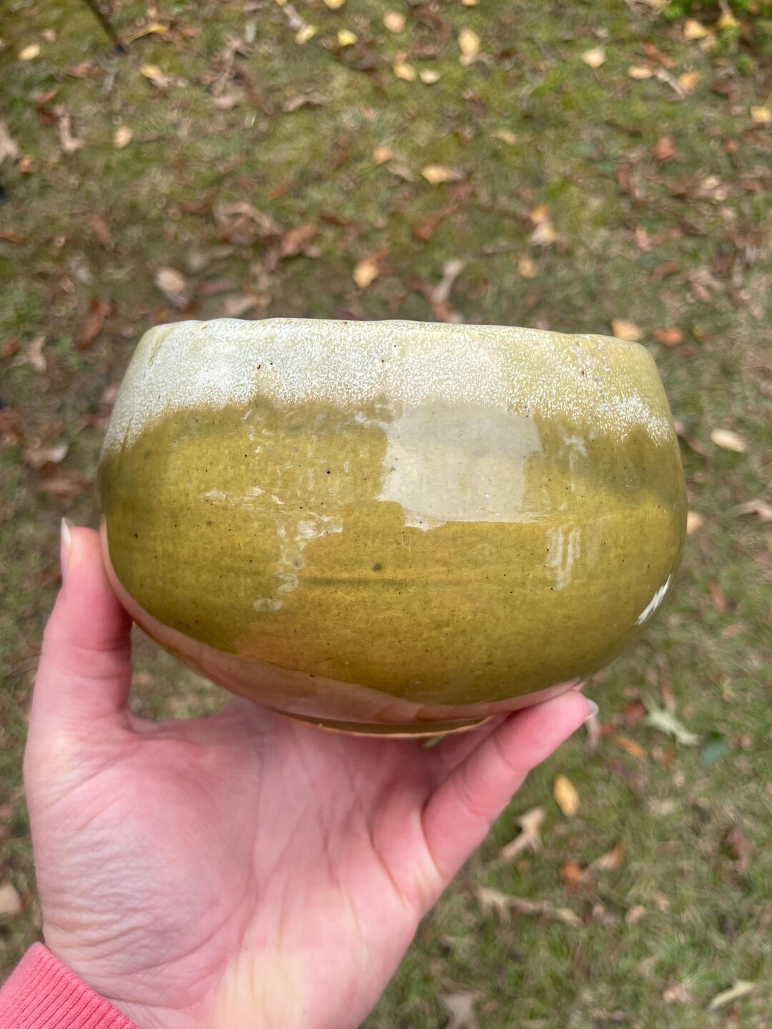 Vintage California USA Green Drip Pottery Planter - Etsy