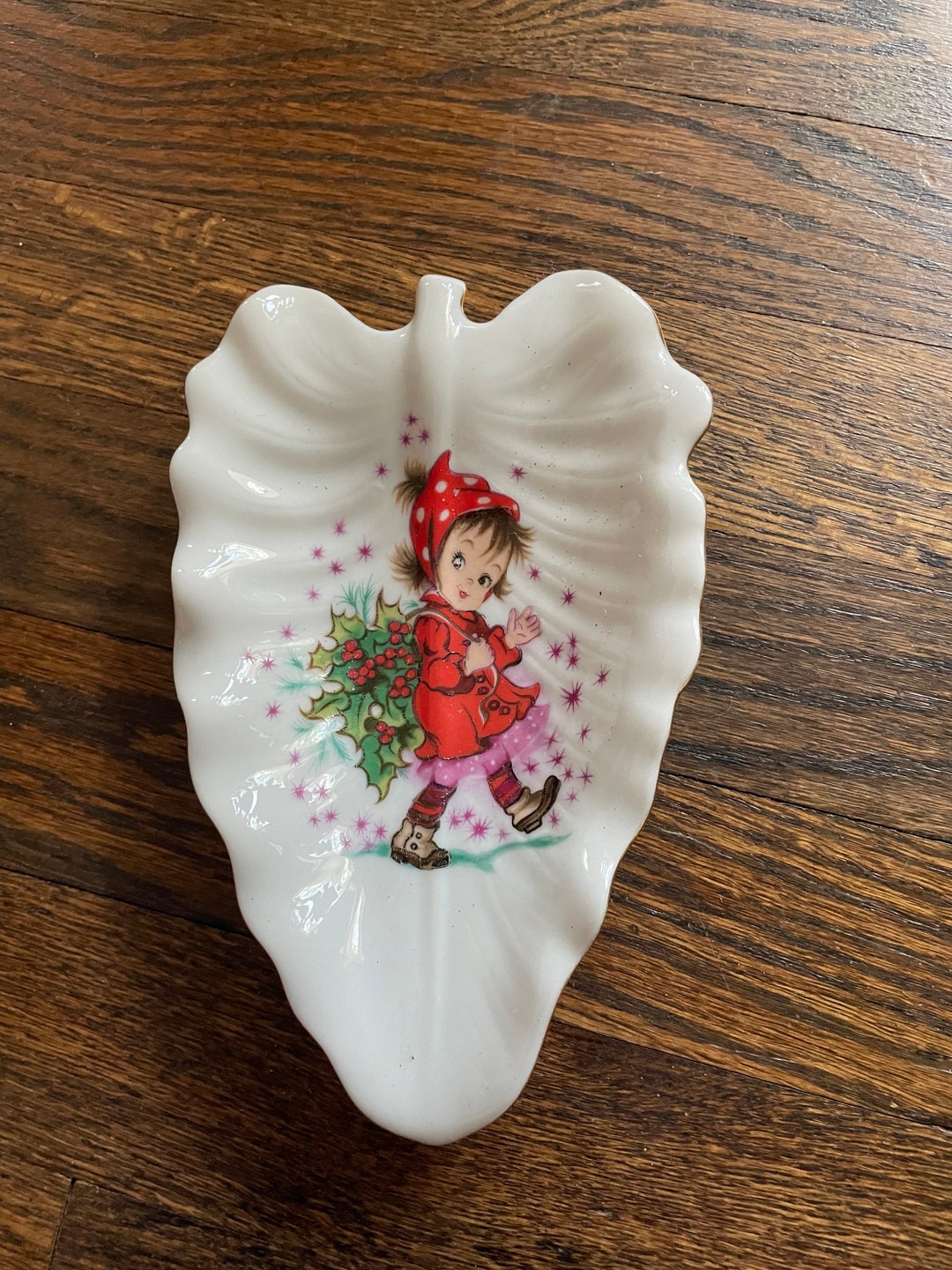 Lefton Christmas Girl Candy Dish - Etsy