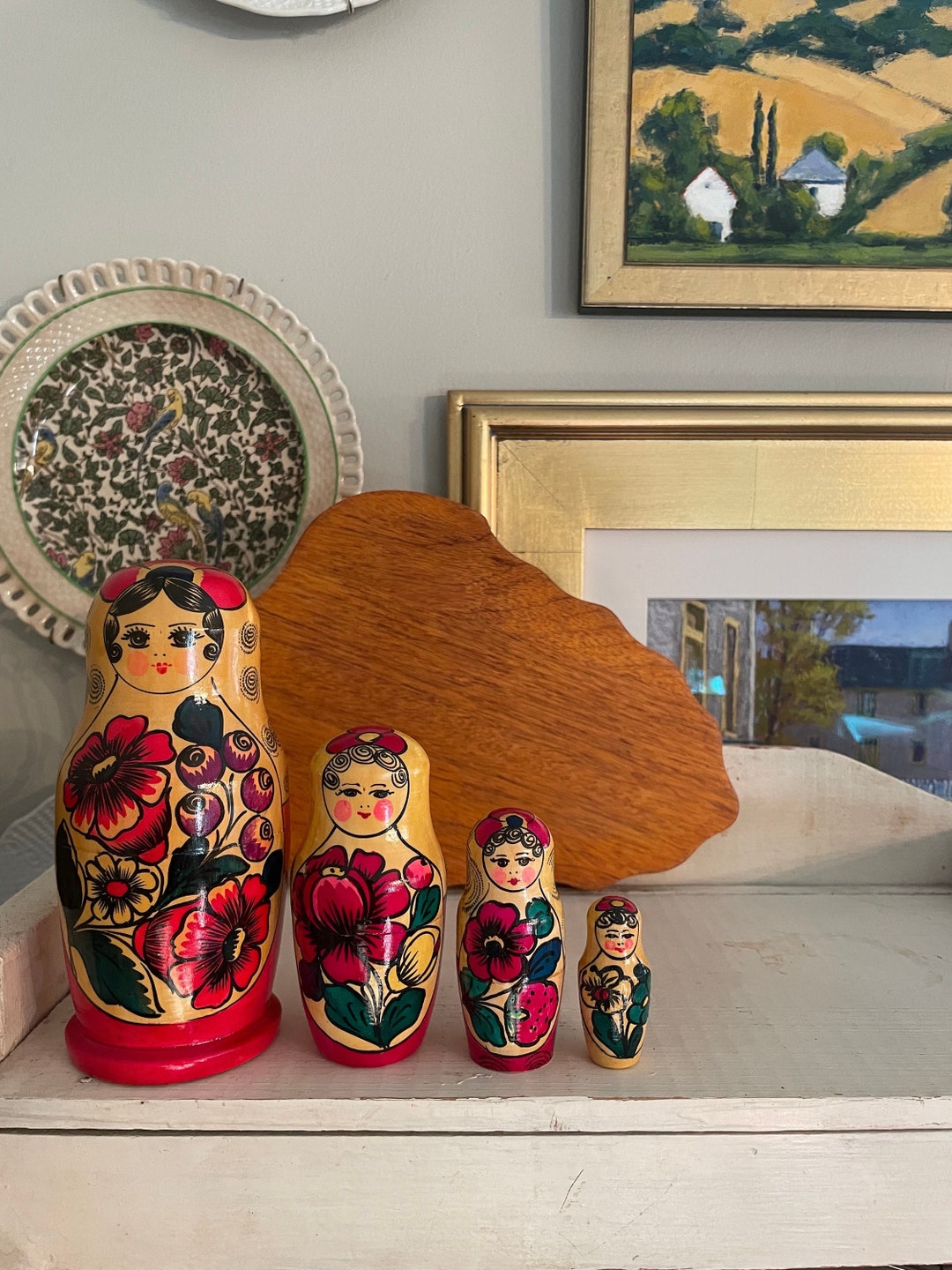 Vintage Russian Stacking Matryoshka Dolls-4 Doll Stack - Etsy