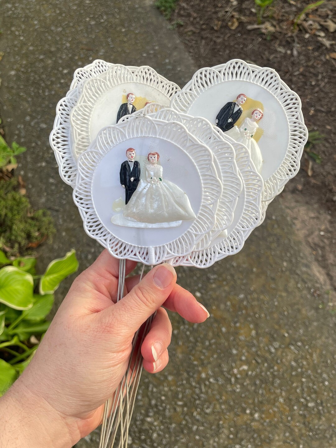 Vintage Wedding Bride Groom Floral Picks-new Old Stock - Etsy