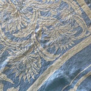 Vintage Cornflower Blue Damask Tablecloth - Etsy