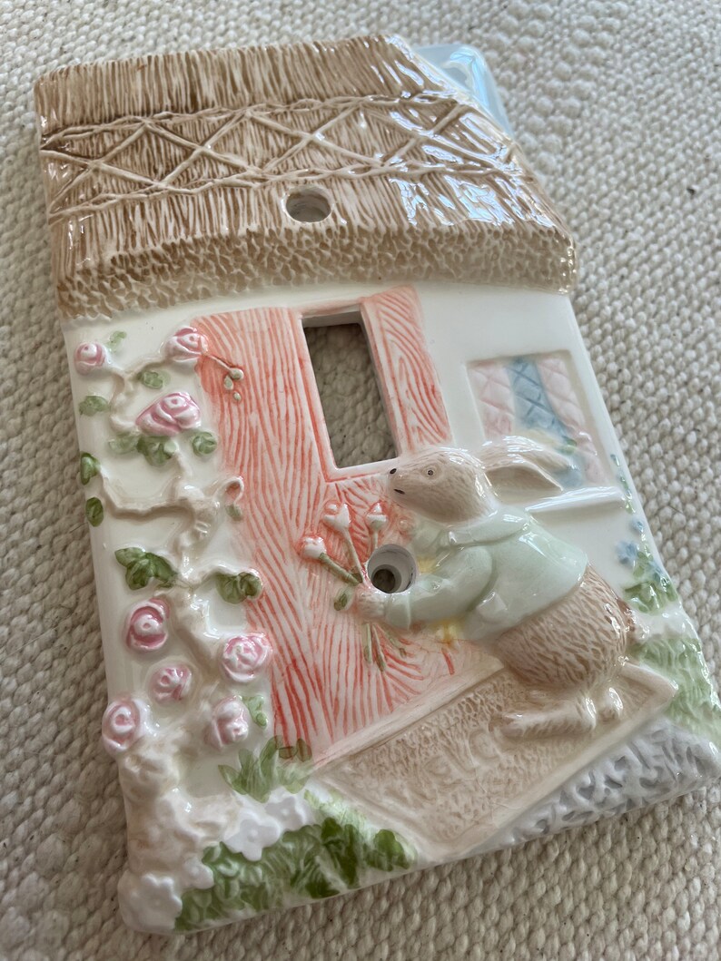 1985 Liz Shepherd Terragrafics Ceramic Bunny Light Switch - Etsy