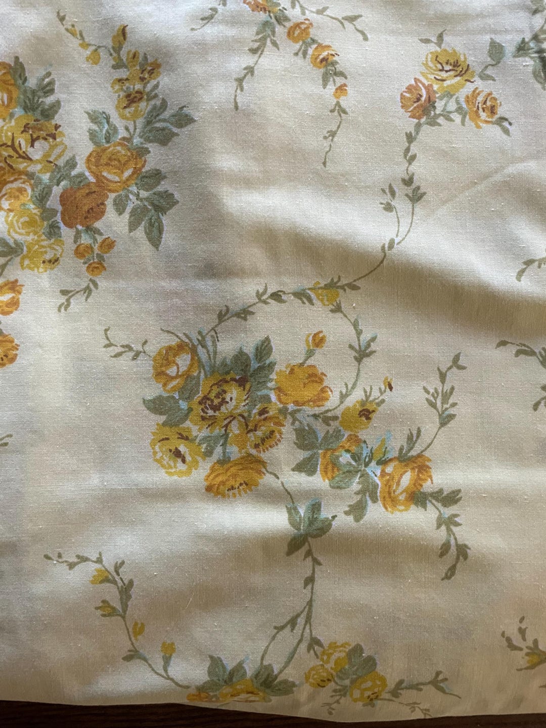 Vintage Permaprest Yellow Floral Sheets-full - Etsy