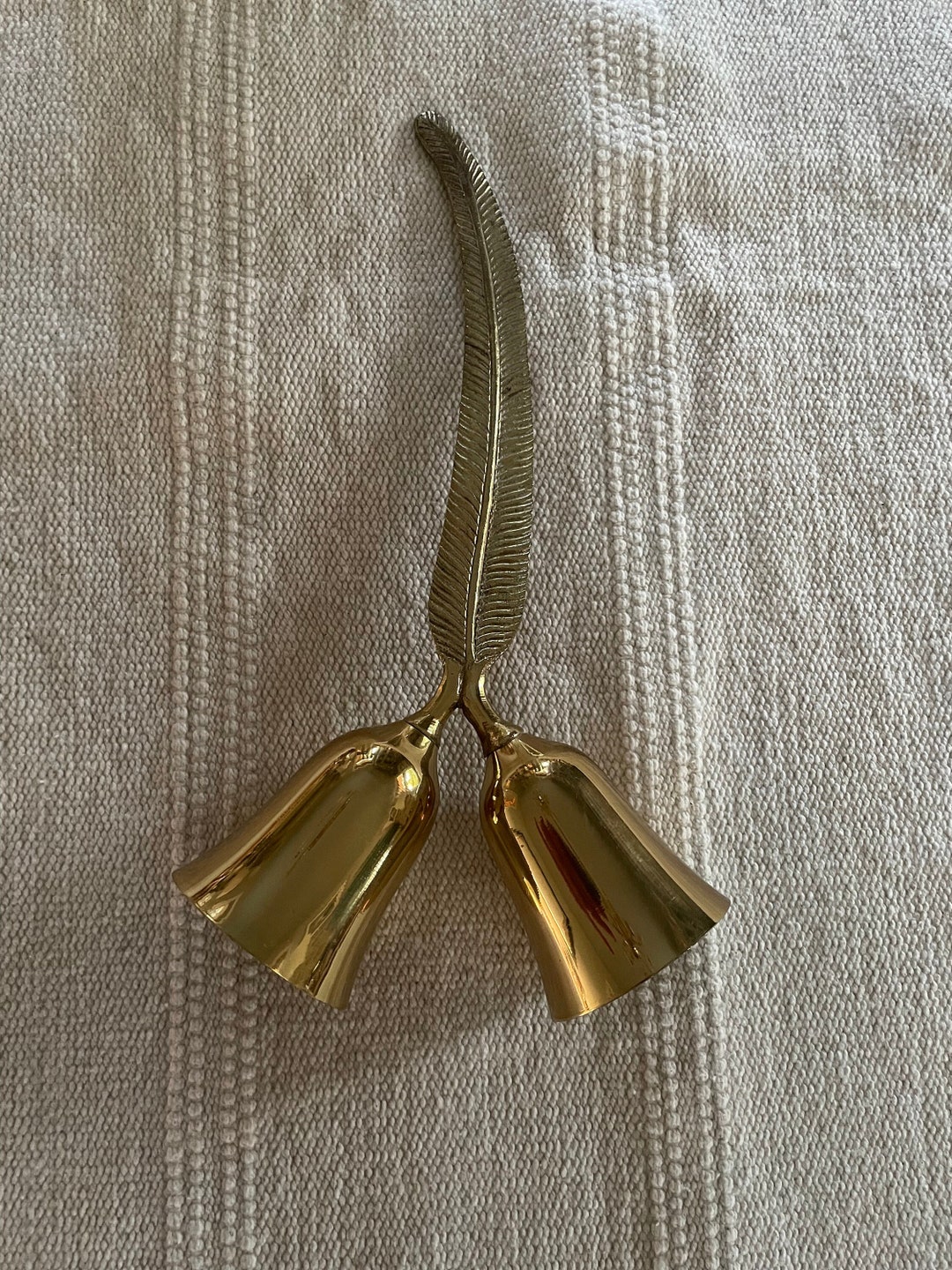 Vintage Double Bell Brass Feather Bell - Etsy