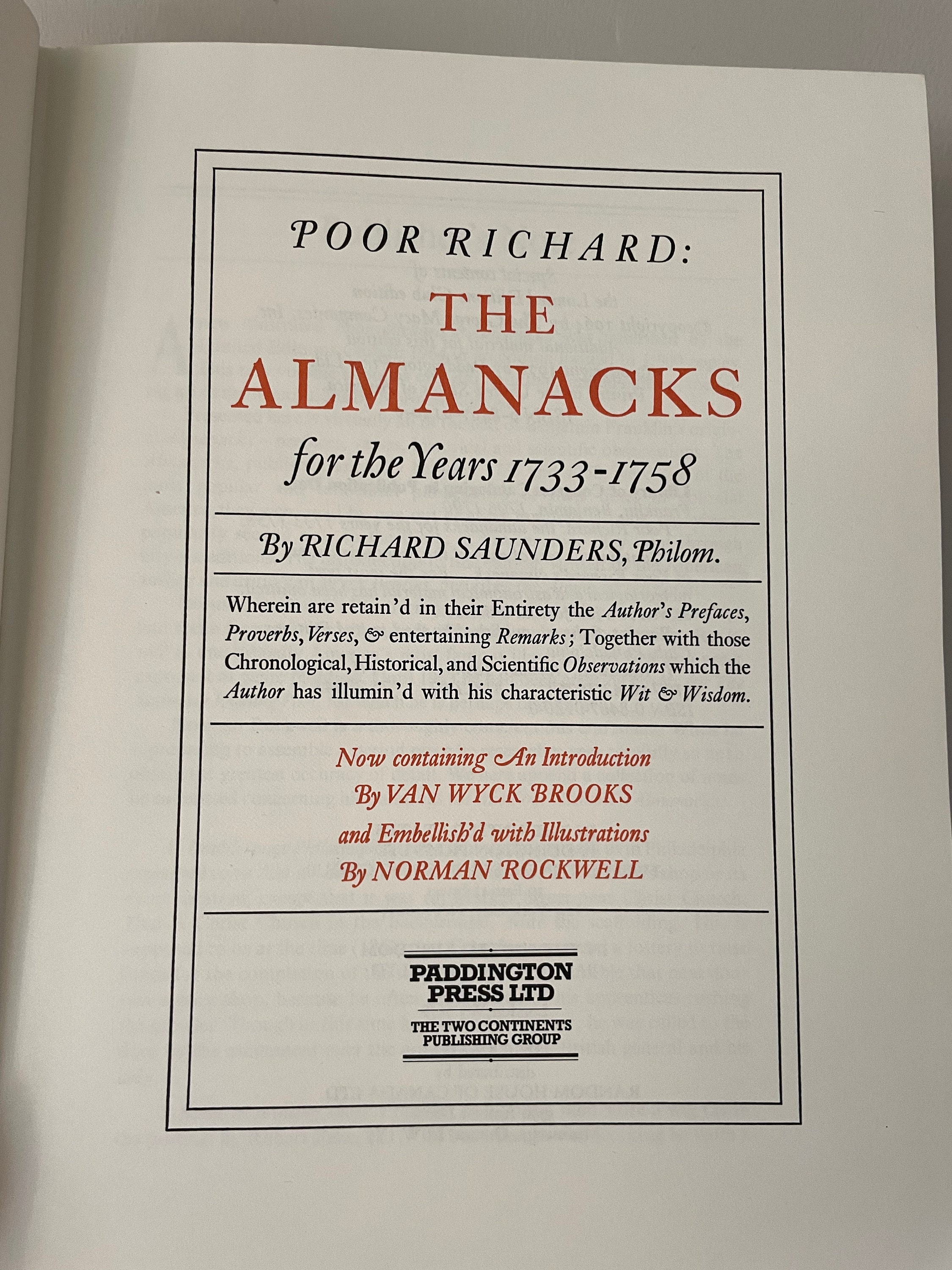 1976 Benjamin Franklins Poor Richards Almanac Norman | Etsy