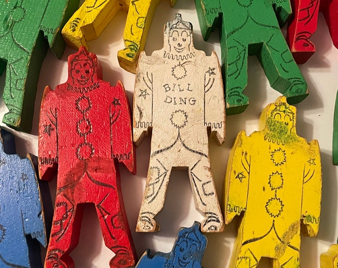 Vintage Bill Ding Wooden Clown Stacking Toys-12 Pieces - Etsy