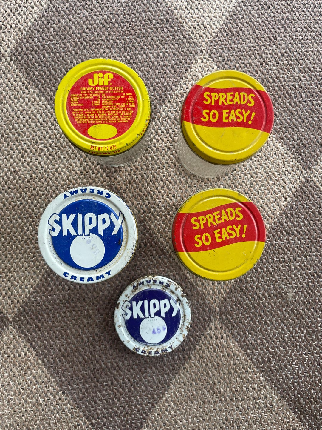 Vintage Skippy and Jif Peanut Butter Jars - Etsy