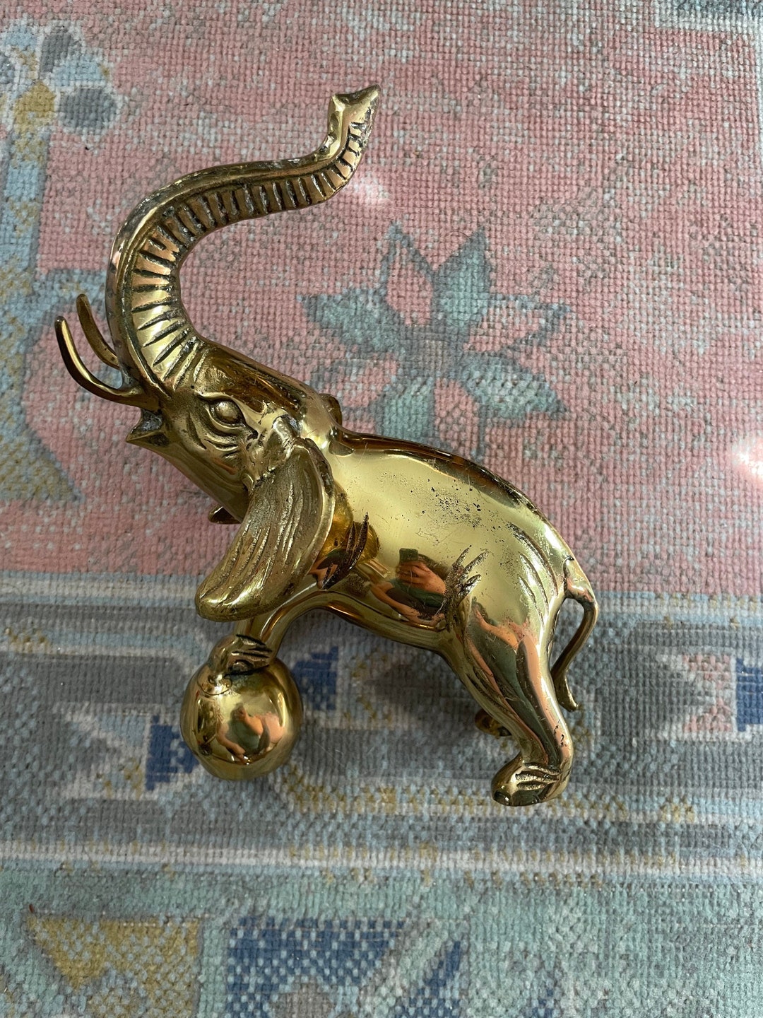 Vintage Solid Brass Balancing Elephant - Etsy