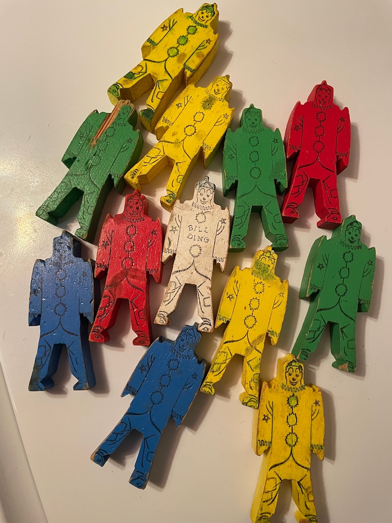 Vintage Bill Ding Wooden Clown Stacking Toys-12 Pieces - Etsy