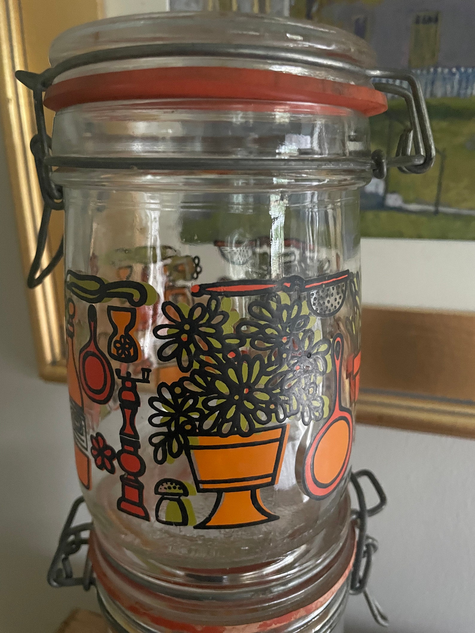 1970s Hermatique Italian Glass Jar Canisters-set of 2 - Etsy