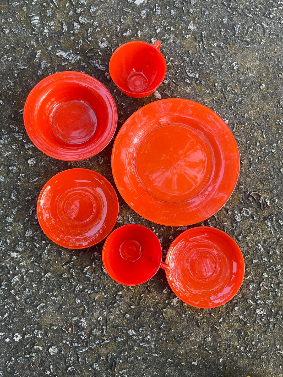 Vintage Moderntone Platonite Reverse Coated Primary Color Glass ...