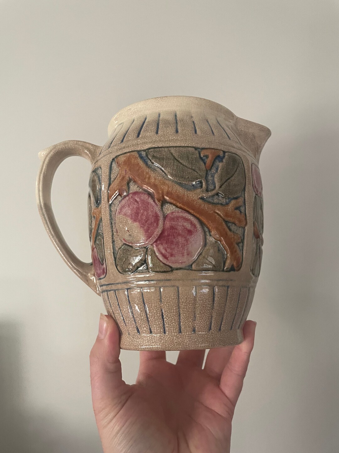 Art Deco Weller Pottery Apple Tree Pitcher - Etsy