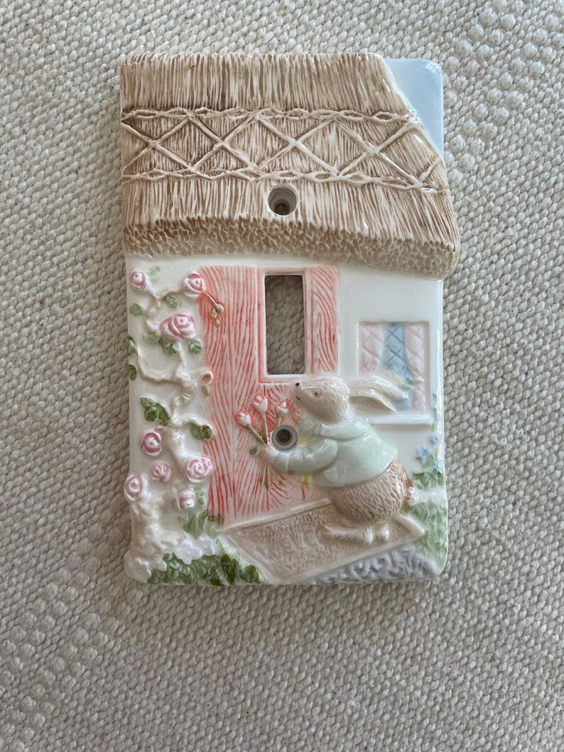 1985 Liz Shepherd Terragrafics Ceramic Bunny Light Switch - Etsy