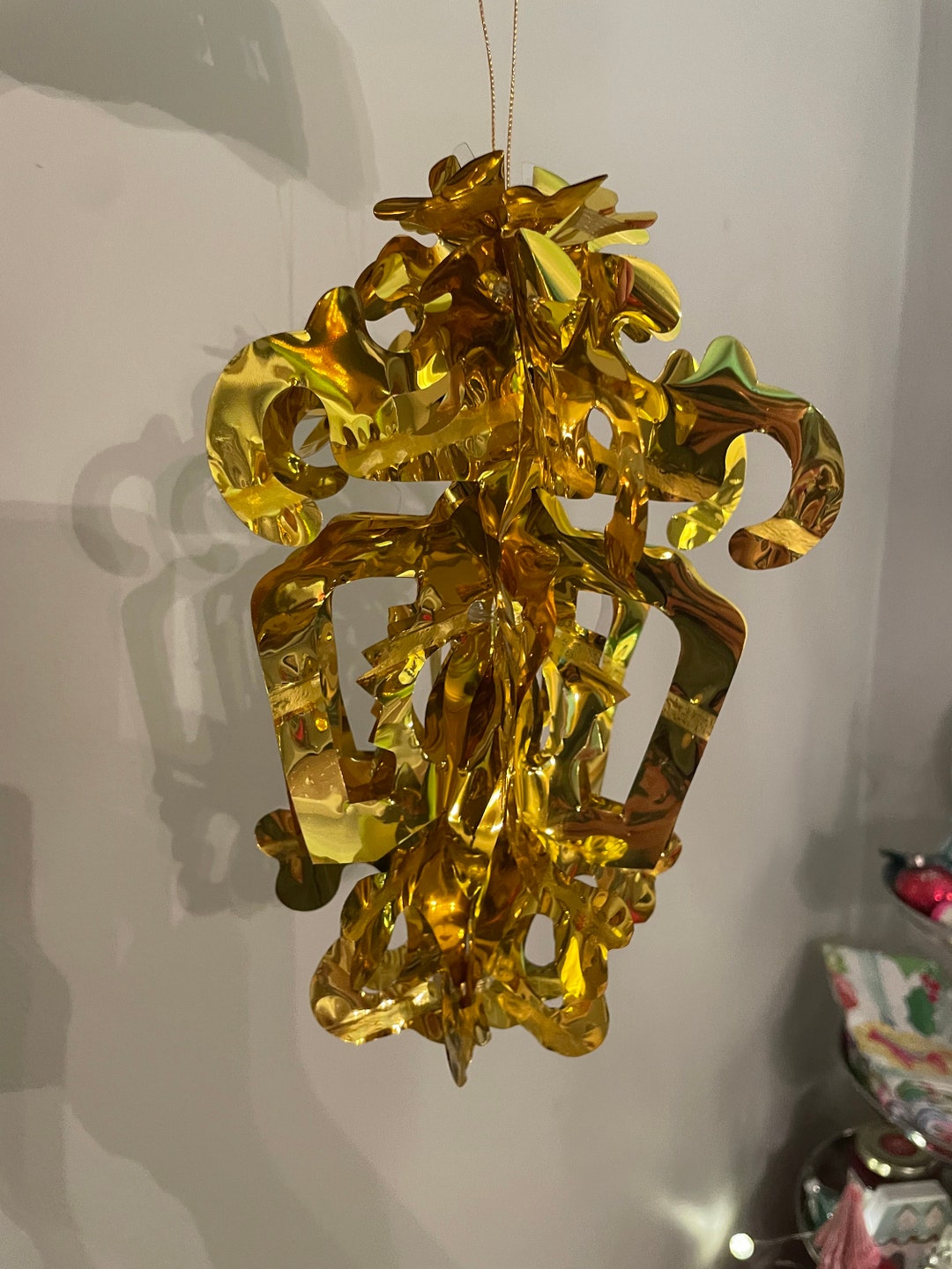 Vintage Woolworths Mylar Foil Hanging Christmas Decor Wall Hanging-nos ...