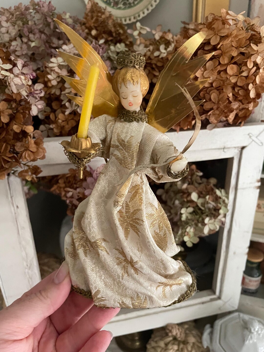 Vintage 1950s German Wax Christmas Angel - Etsy