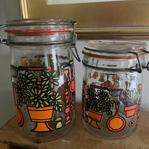 1970s Hermatique Italian Glass Jar Canisters-set of 2 - Etsy