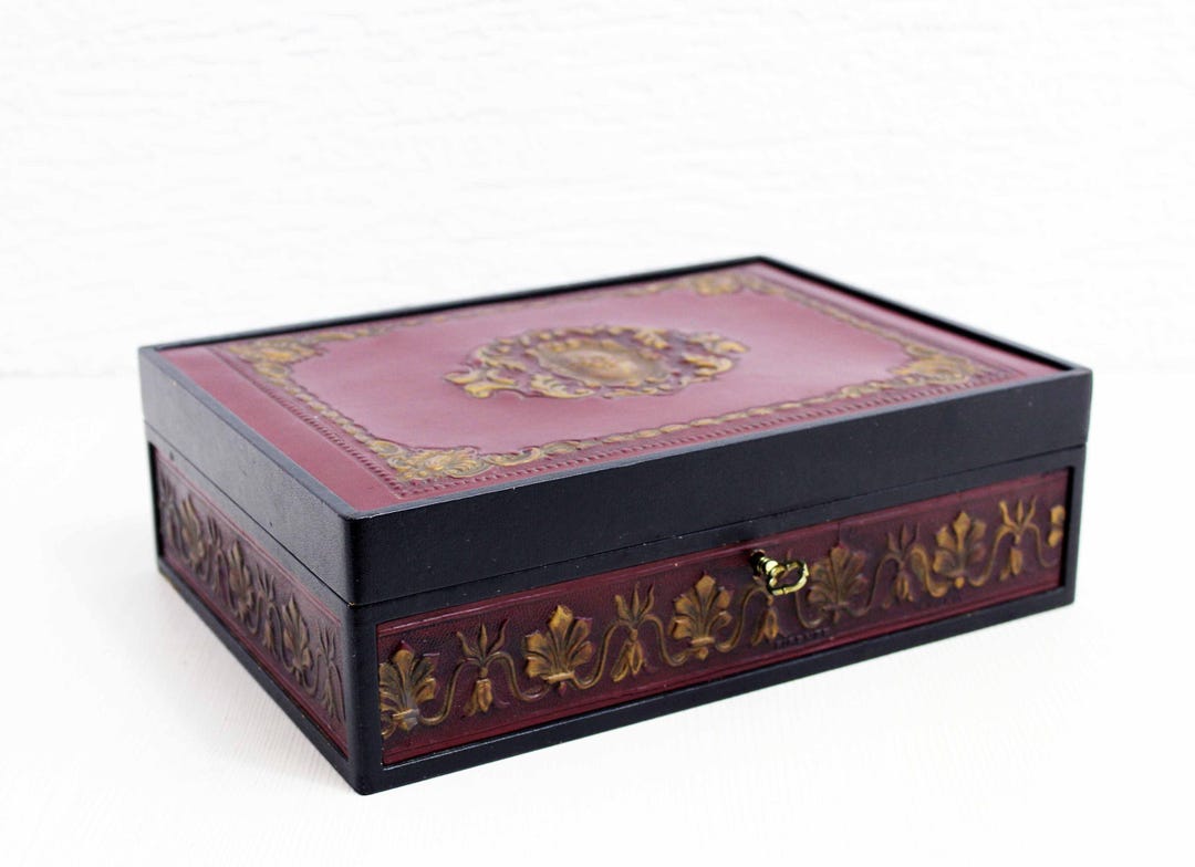 Old Box in Boiled Cardboard and Leather, Italiy 1970 - Etsy