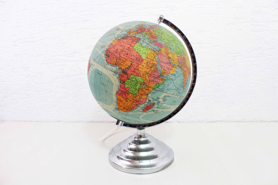 Illuminated Glass World Map From the 60s PERRINA. - Etsy