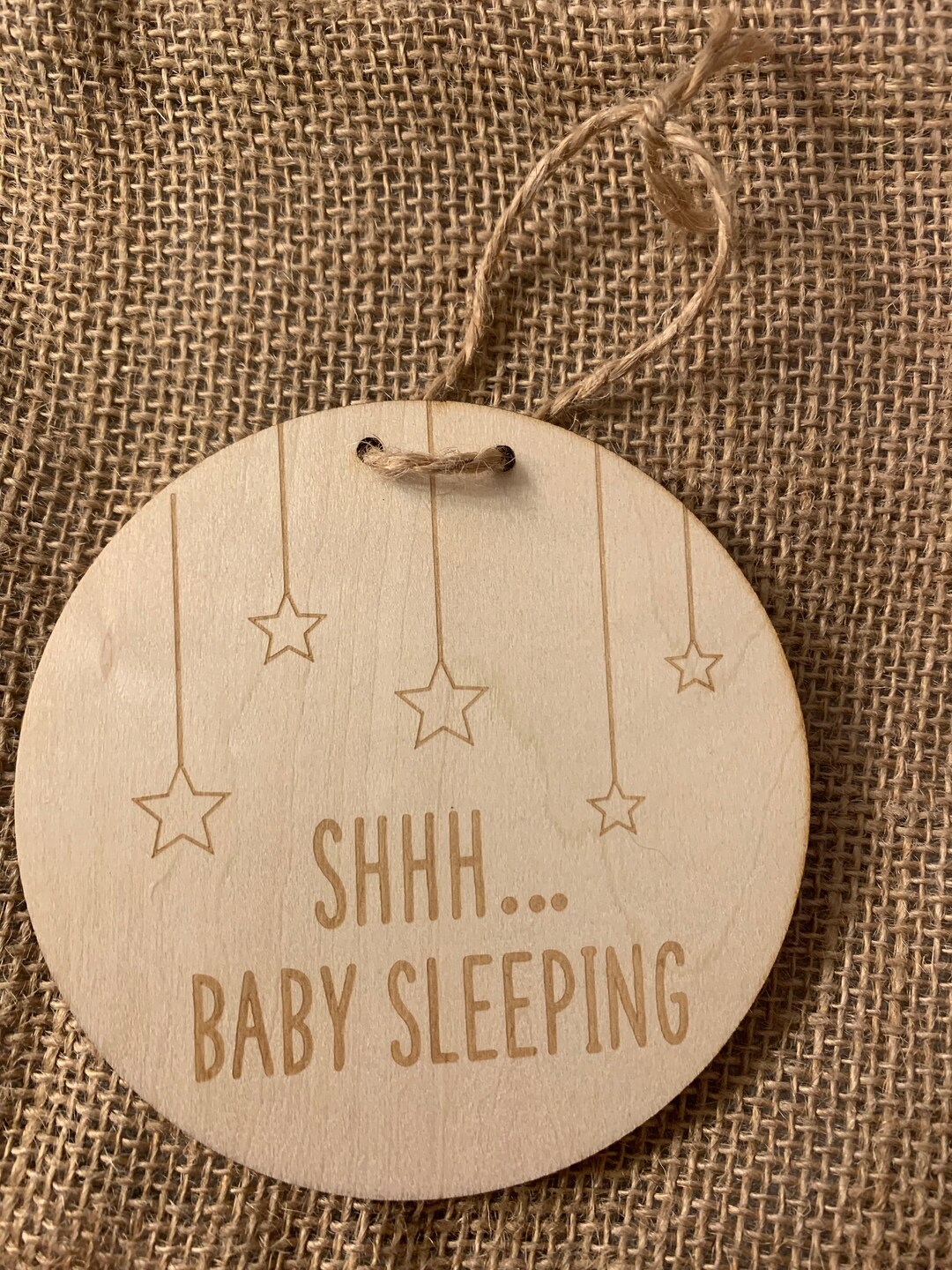The Baby is Sleeping Sign, Nursery Door Hanger, Baby Sleeping Door Sign ...
