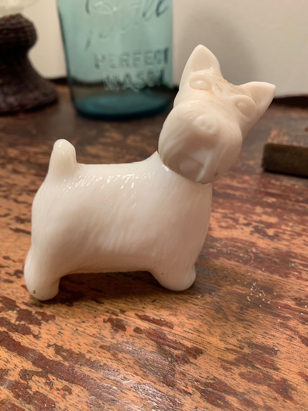 Vintage Avon Scottish Terrier Cologne Bottle, Milk Glass Perfume Bottle ...