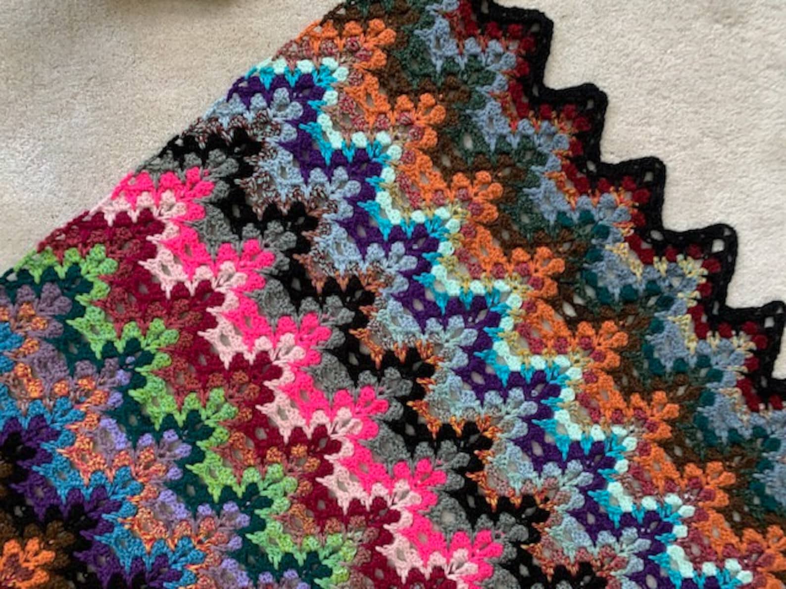 Rainbow Ripple Afghan - Etsy