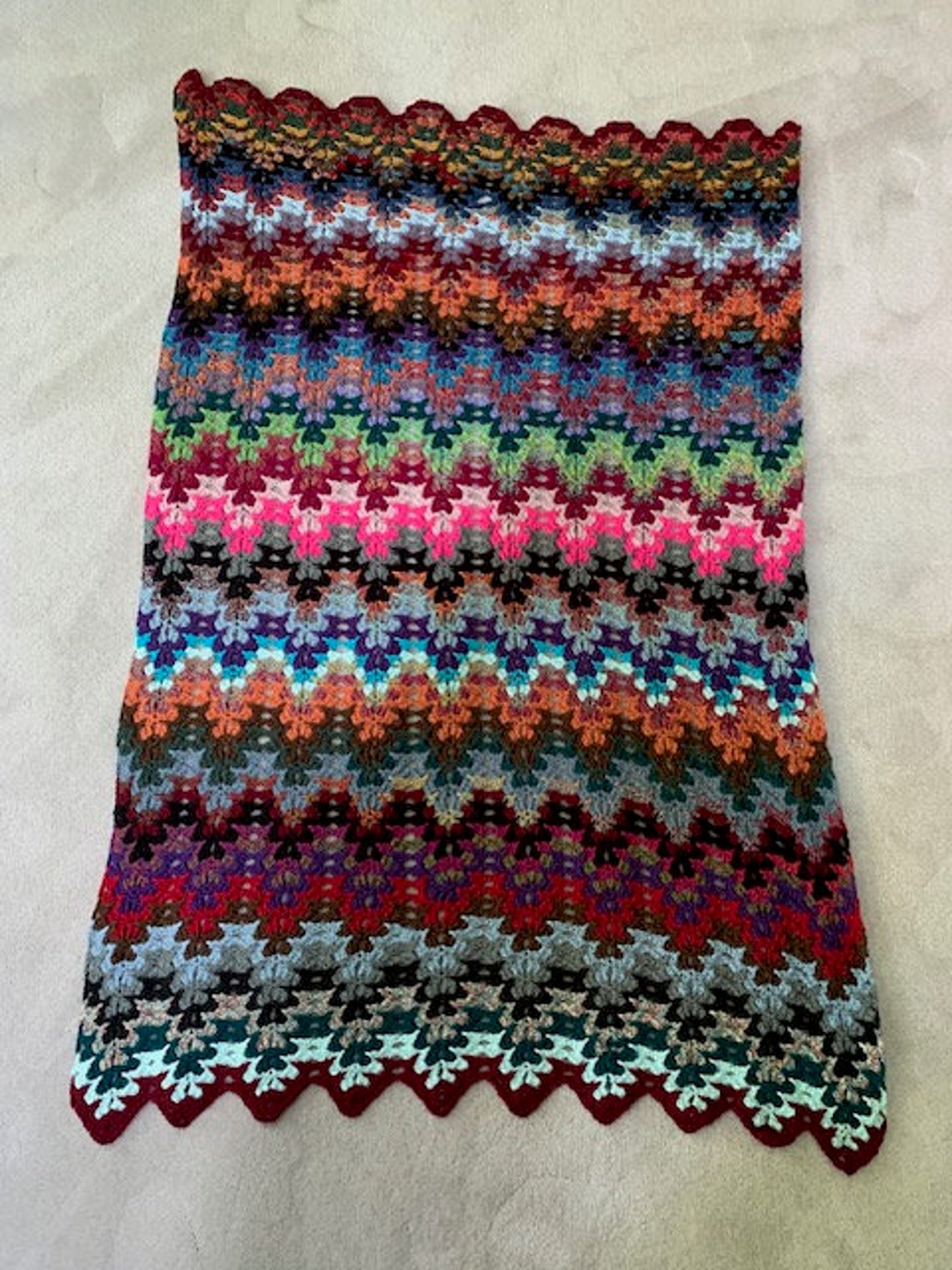 Rainbow Ripple Afghan - Etsy