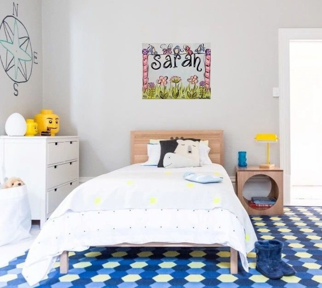 Personalized Spring Garden 20x24 Wall Art a Whimsical and - Etsy