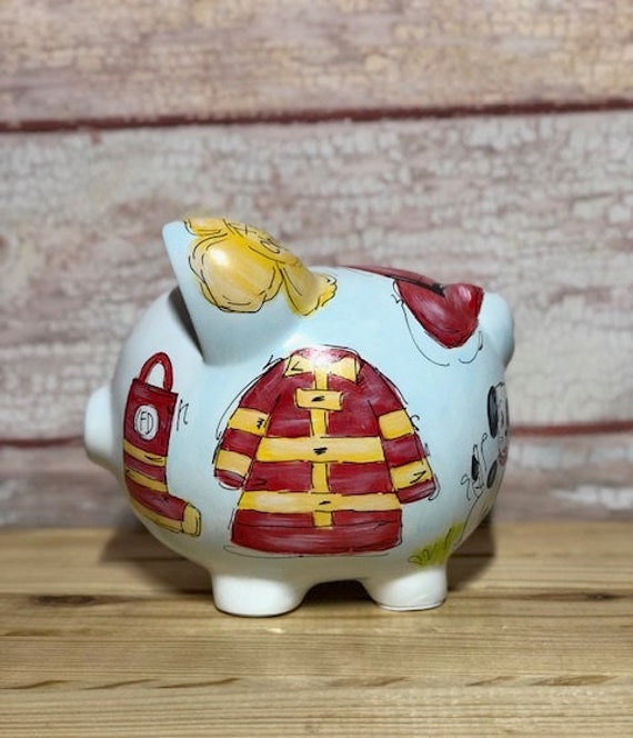 Firefighter piggy bank store