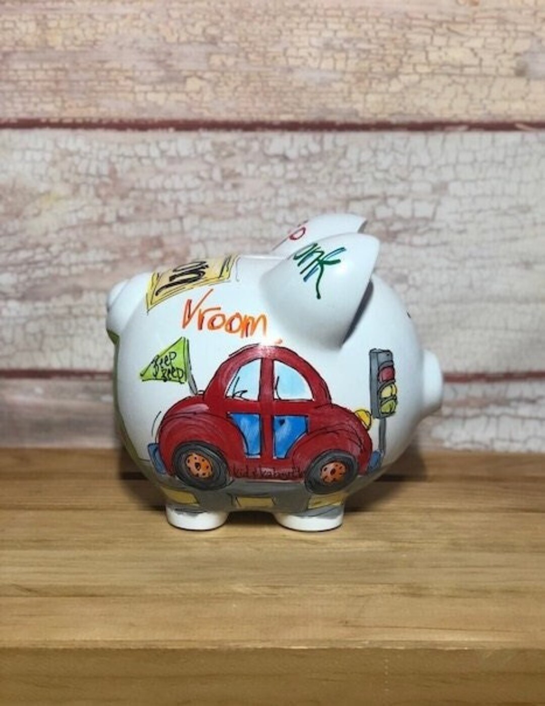 Large Personalized Hand-painted Cars and Trucks Cerpiggy Bank With ...