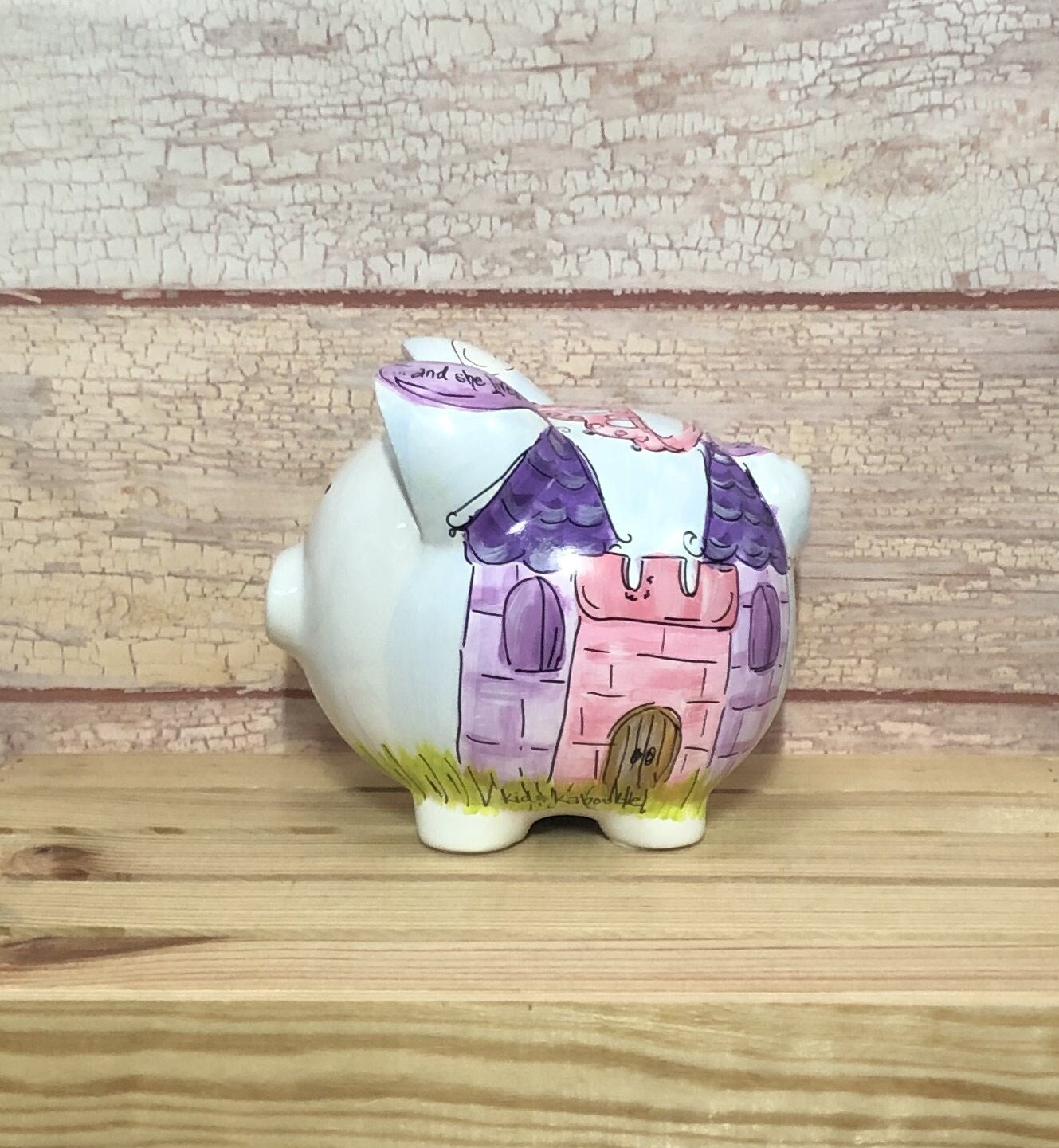 Large Hand-painted Pink Princess Horse, Carriage, Ceramic Piggy Bank ...