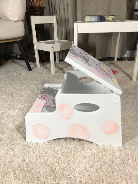 Home & Living Elephant Princess Hand-painted Personalizable Wooden Step ...
