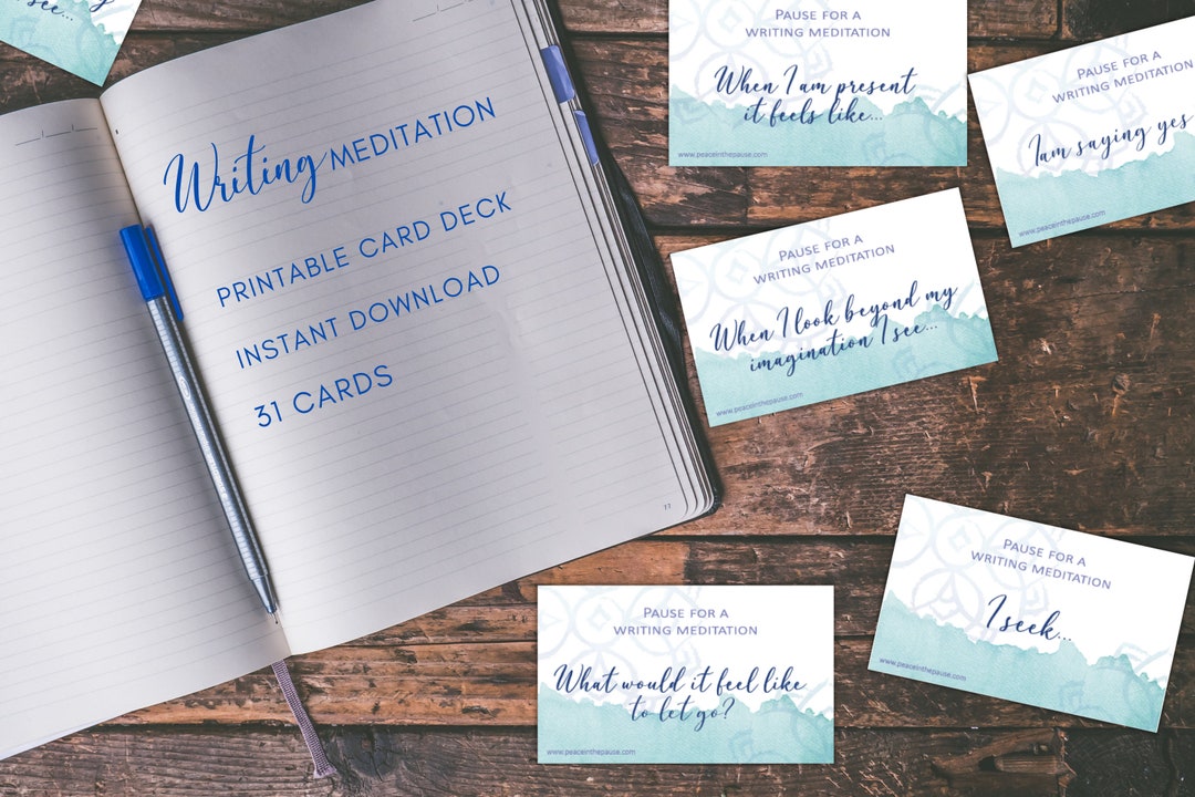 Writing Meditation Cards Printable | Meditation Deck | Printable Cards ...