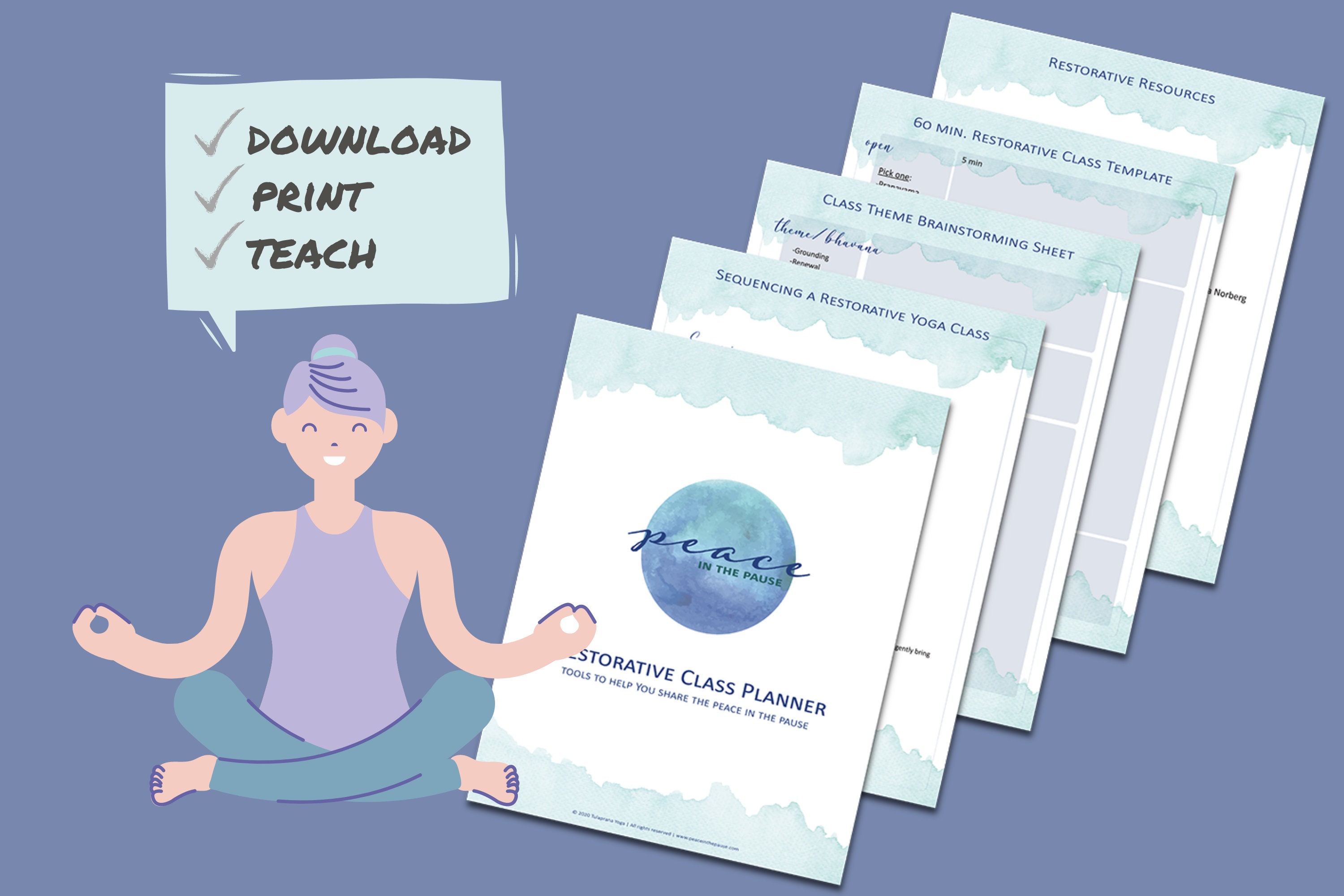 Restorative Yoga Class Planner | Yoga Class Theme Worksheet | Yoga ...