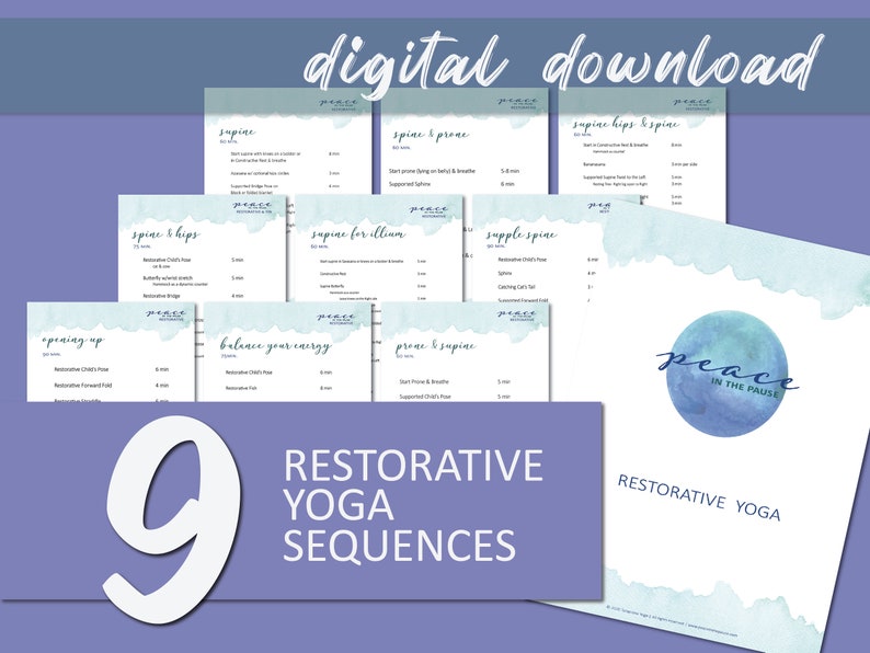 Restorative Yoga Sequences Class Plan Set for Yoga Teachers | Yoga ...