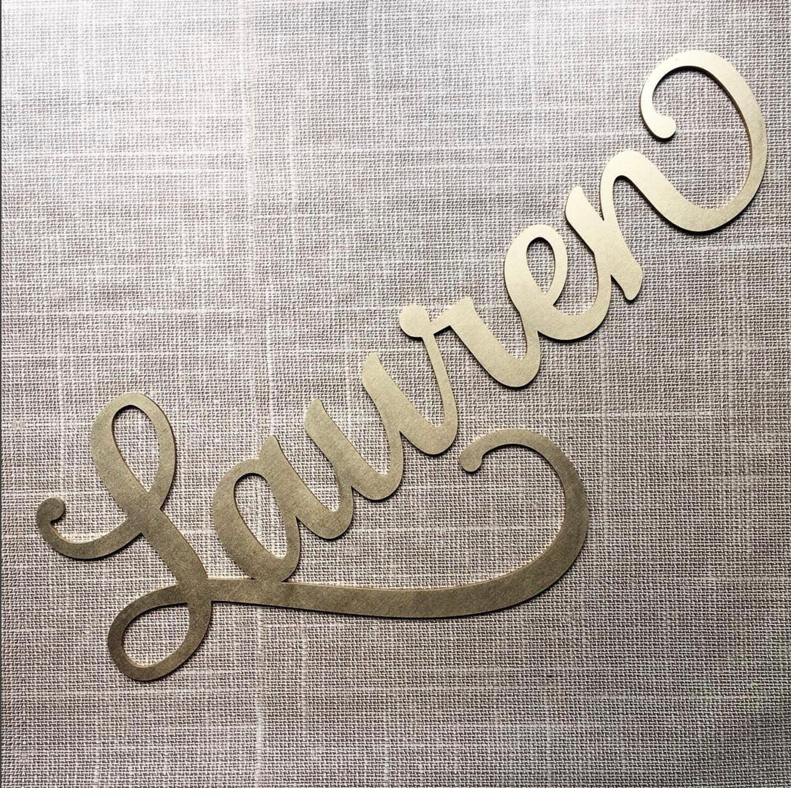 Champagne Gold Name Sign - Personalized Cutout Calligraphy Name Sign ...