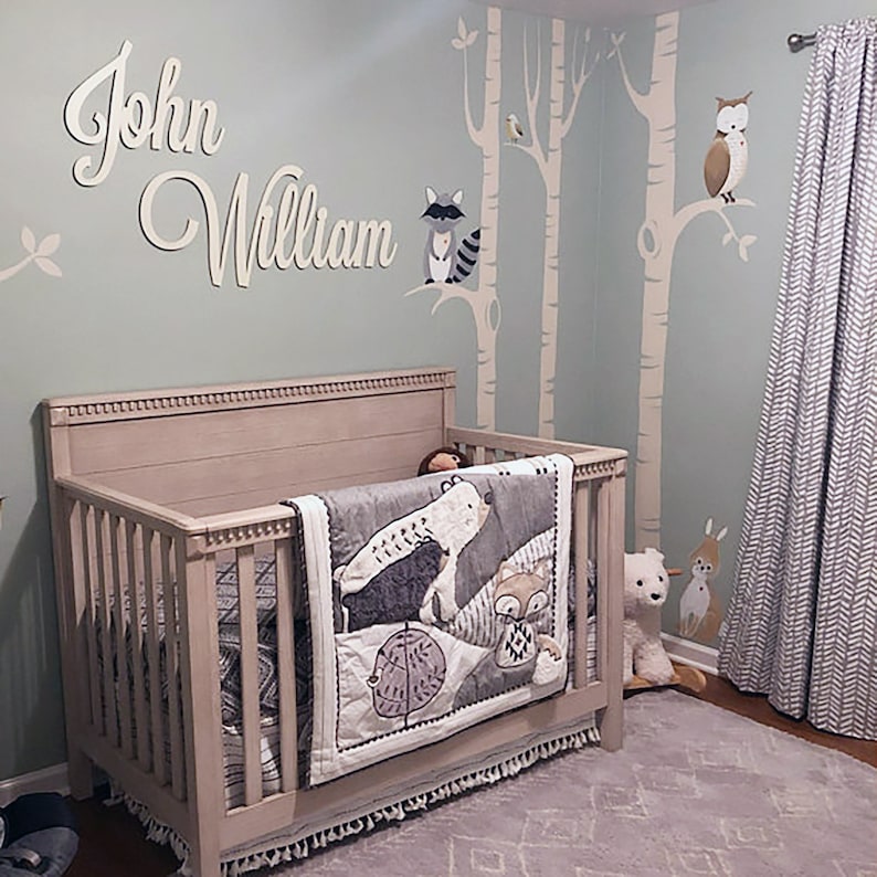 Cutout Name Signs Two Names Baby Boy Nursery Decor Above | Etsy