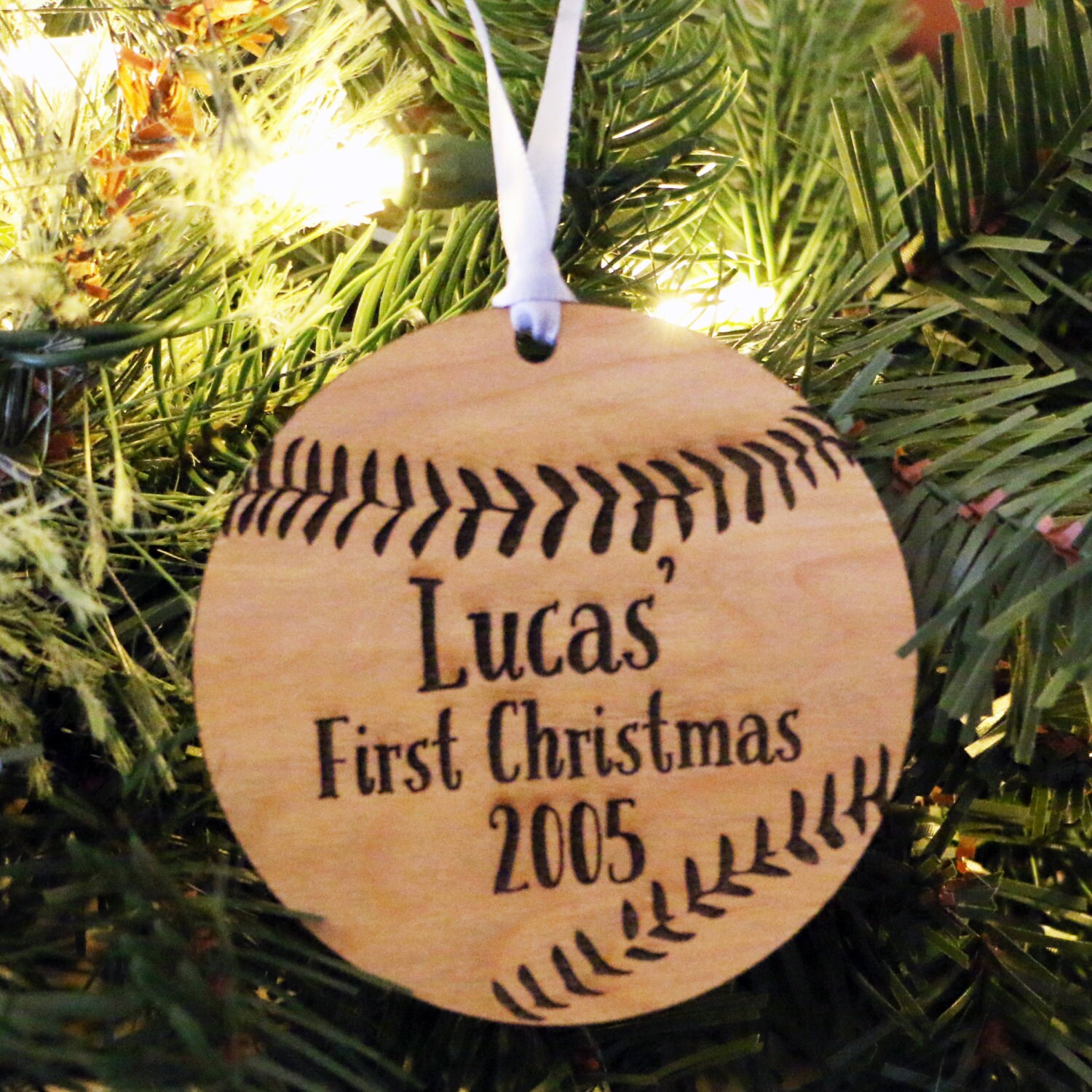 Personalized Baseball Christmas Ornament Custom Wooden - Etsy
