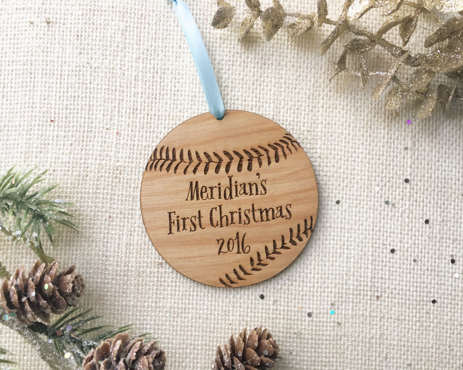 Personalized Baseball Christmas Ornament Custom Wooden - Etsy