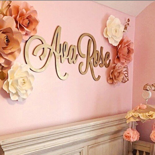 Cutout Name Signs Two Names Gold Bold Nursery Decor - Etsy