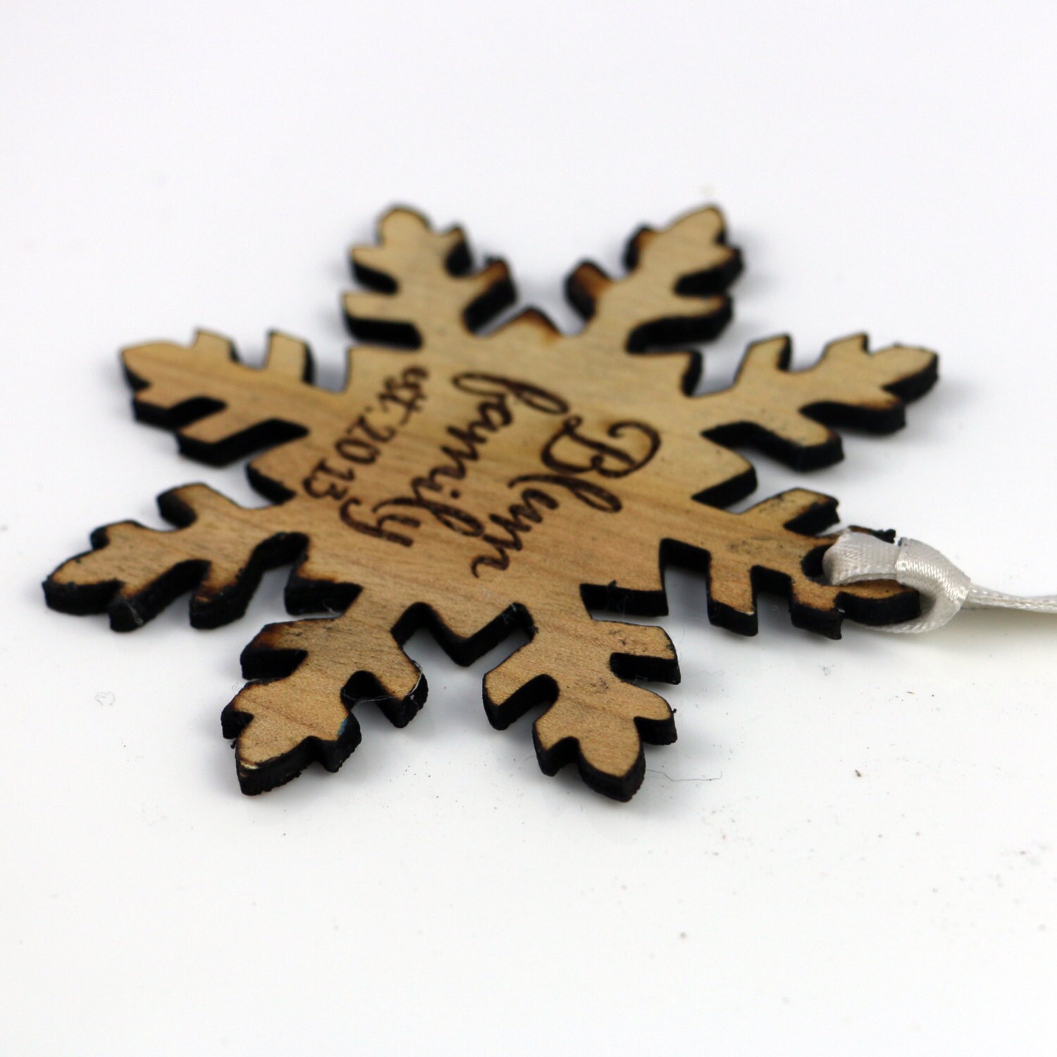 Personalized Wooden Snowflake Ornament Laser Cut and | Etsy