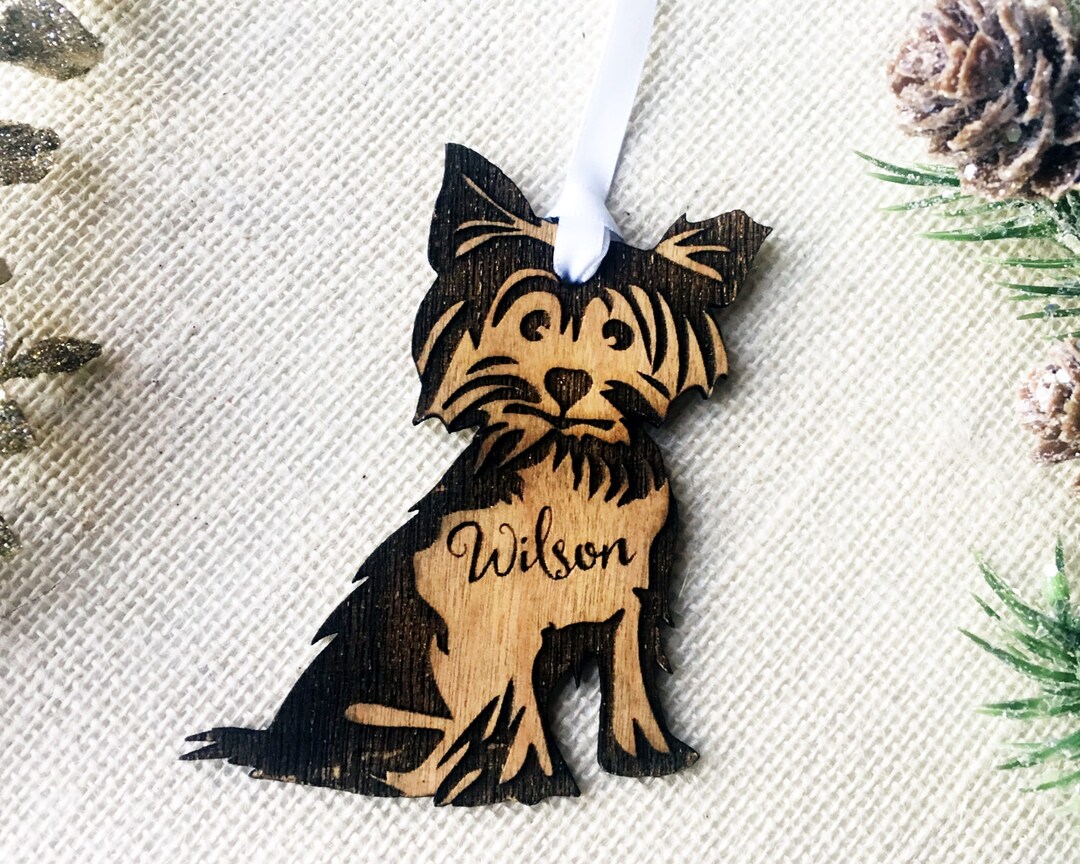 Yorkie Personalized Christmas Ornament - Yorkshire Terrier - Custom Pet ...